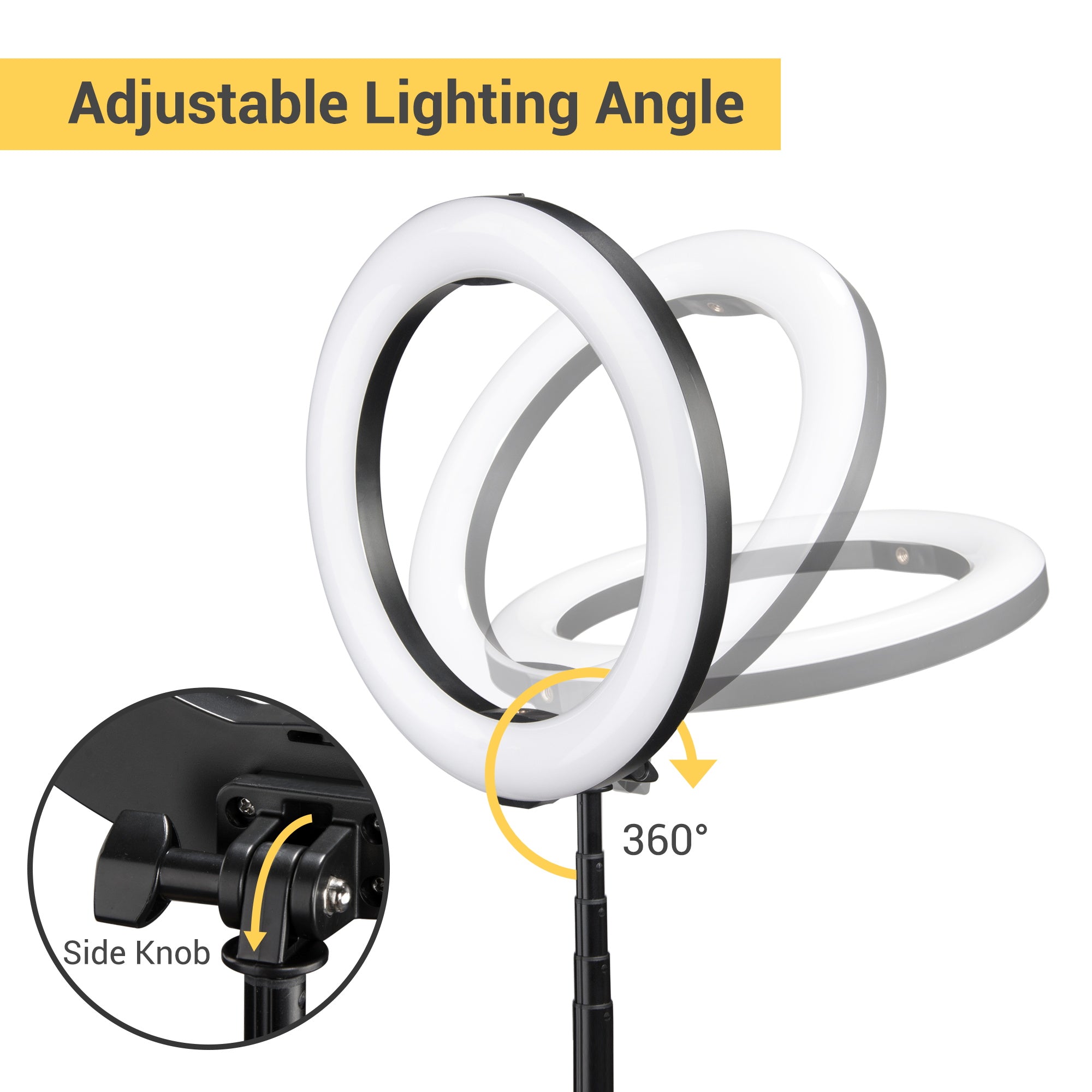 Yescom 10" Travel Ring Light Dimmable Selfie Light w/ Phone Holder ...