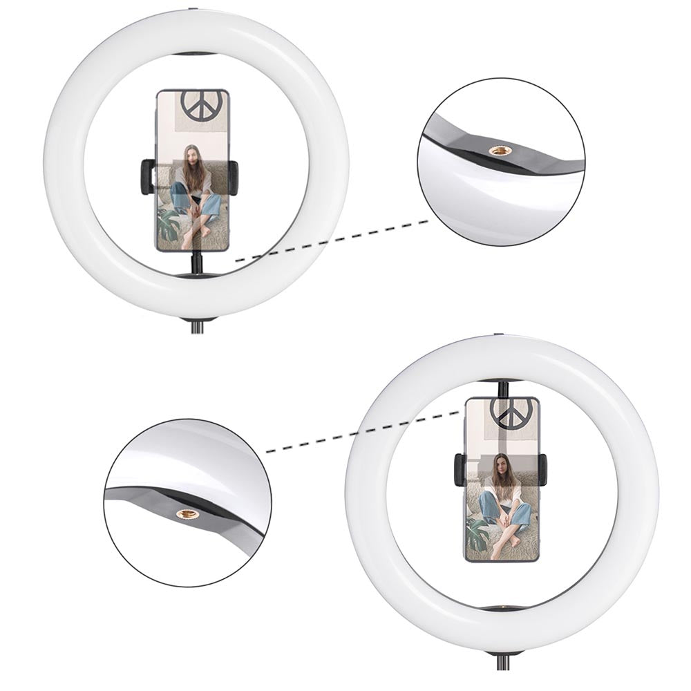 Yescom 10" Travel Ring Light Dimmable Selfie Light w/ Phone Holder ...