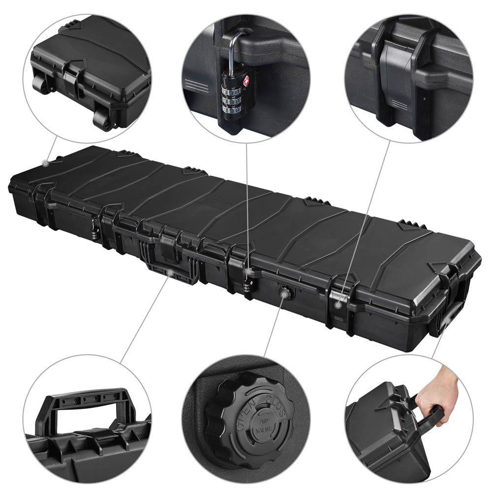 Yescom 40" Rolling Rifle Case with Foam TSA Padlocks IP67 Long Hard Ca ...