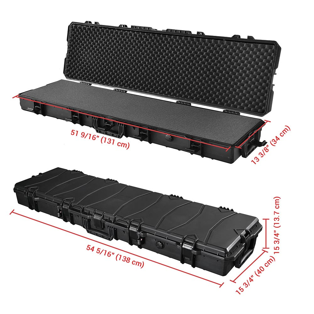 Yescom 53" Rolling Rifle Case with TSA Padlock Foam IP67