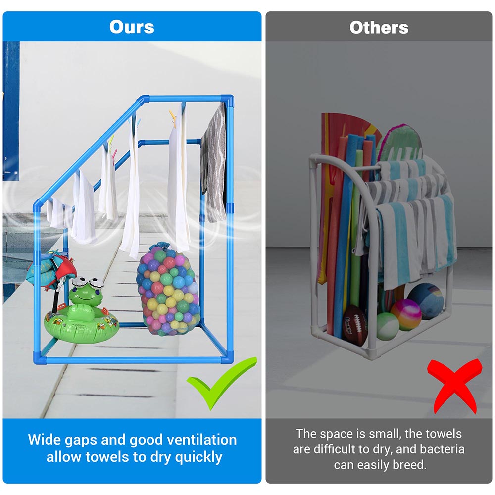 Yescom Pool Towel Rack Hot Tub PVC Drying Rack – yescomusa