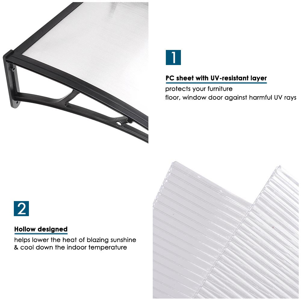 Yescom Door & Window Poly Awning Canopy 40"x40" – yescomusa