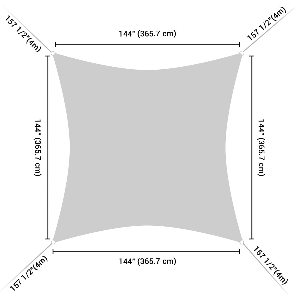 Yescom Patio Square Sun Sail Shade Canopy 12ft – yescomusa