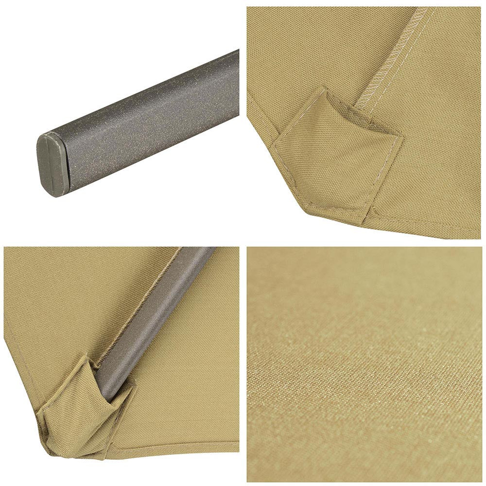 Yescom 9ft 8-Rib Patio Tilt Market Umbrella w/ 200gsm Canopy Tan ...