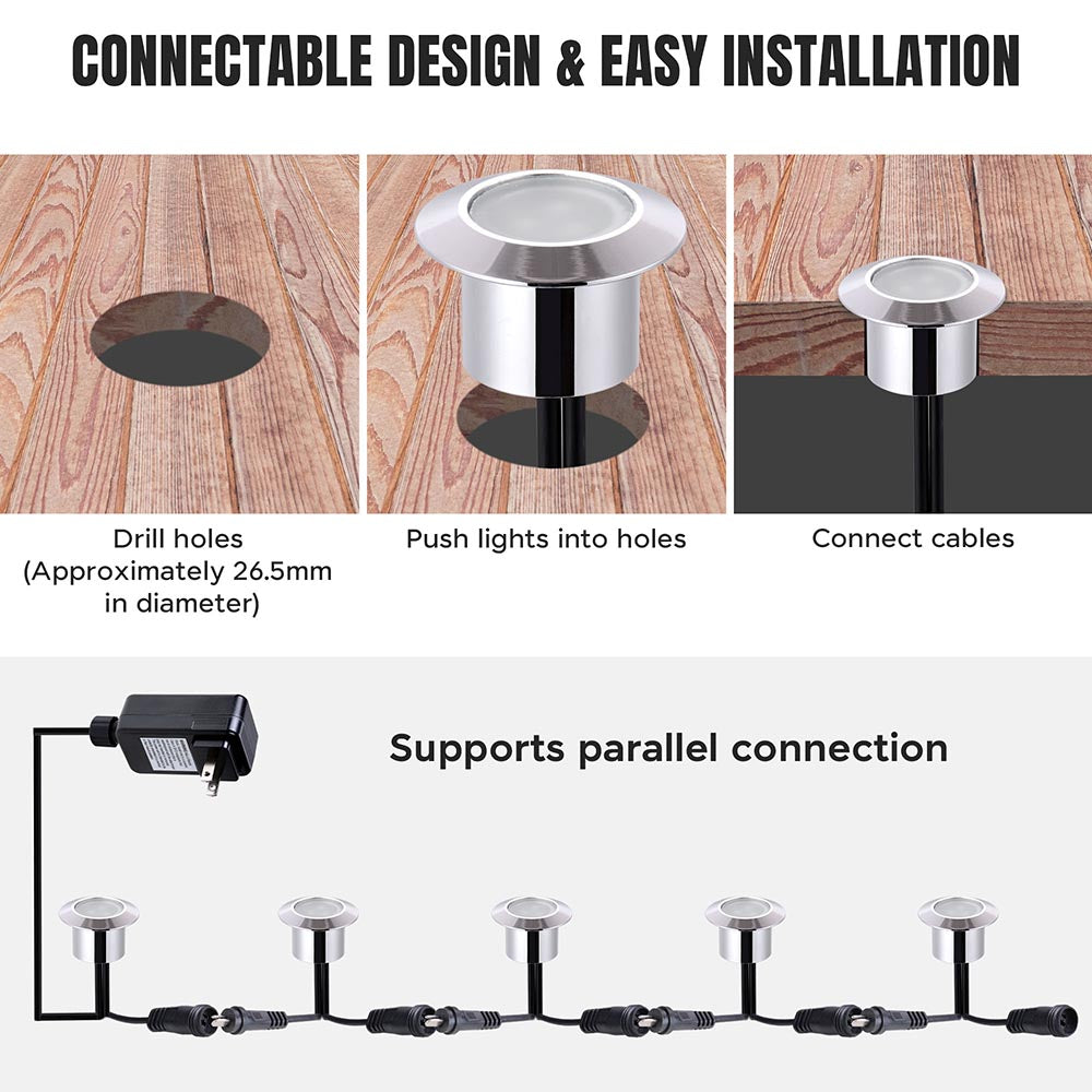 Yescom Recessed LED Deck Light Fixture Transformer Kit 10Pack – yescomusa