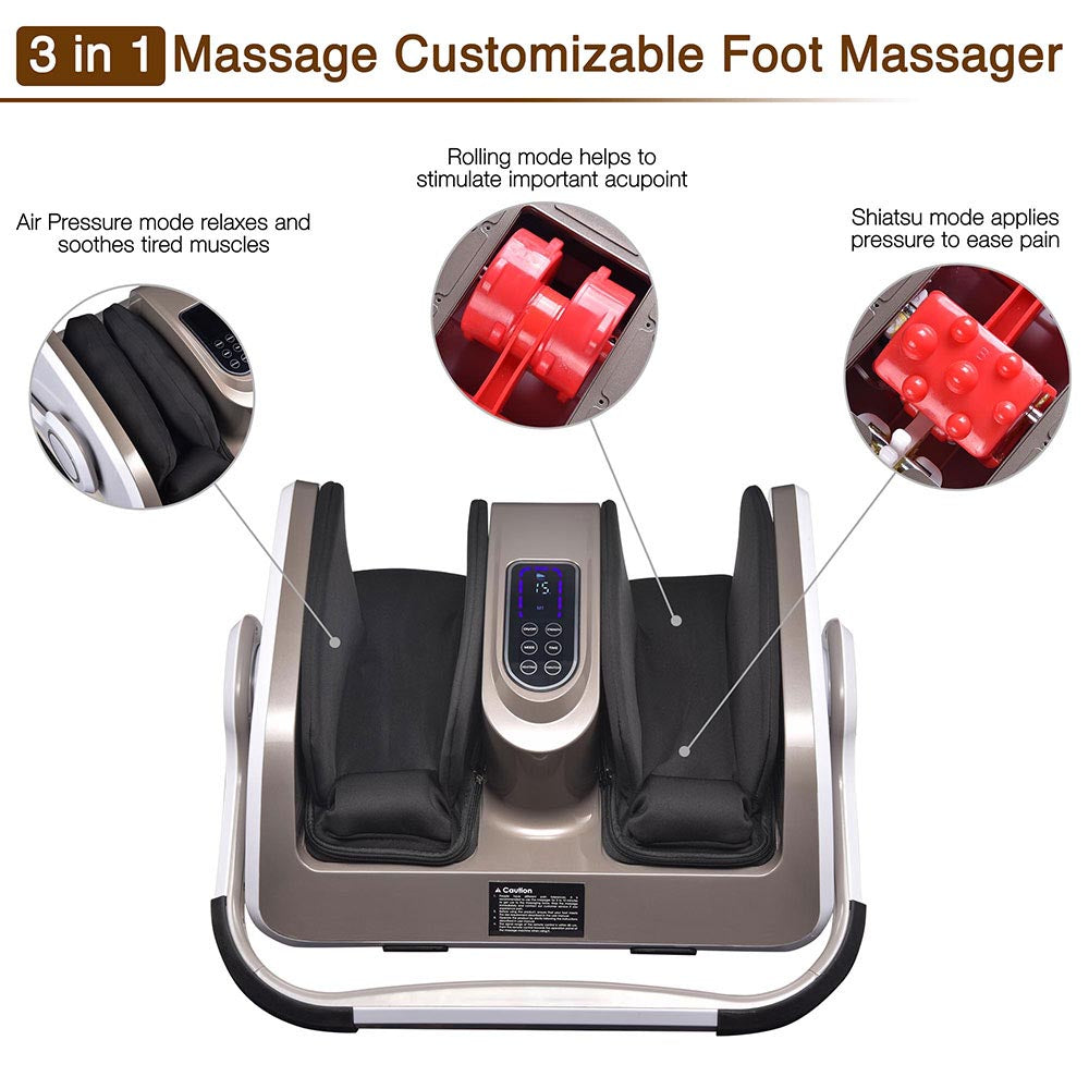 Yescom Foot Massager with Handle Heat Air Compression Shiatsu – yescomusa