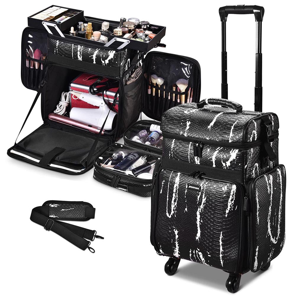 Byootique Hair Stylist Rolling Case Makeup Organizer 2-Tier – yescomusa