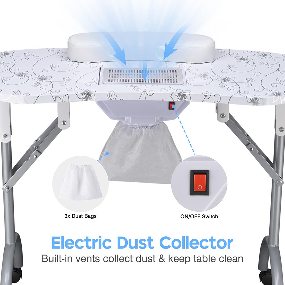 Yescom Foldable Nail Table with Vent & Lamp Manicure Nail Art – yescomusa