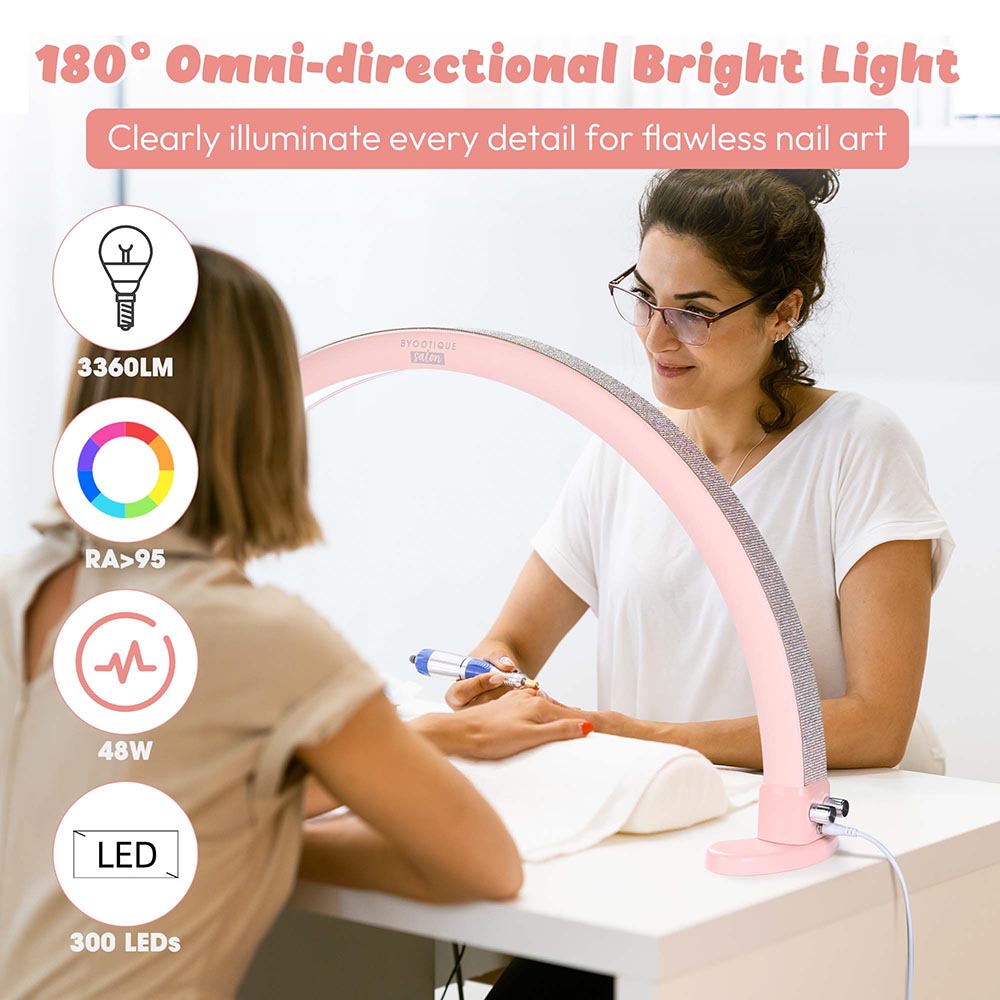 Yescom Half Moon Light Nail Table Lamp with Rhinestone 29in 48W – yescomusa