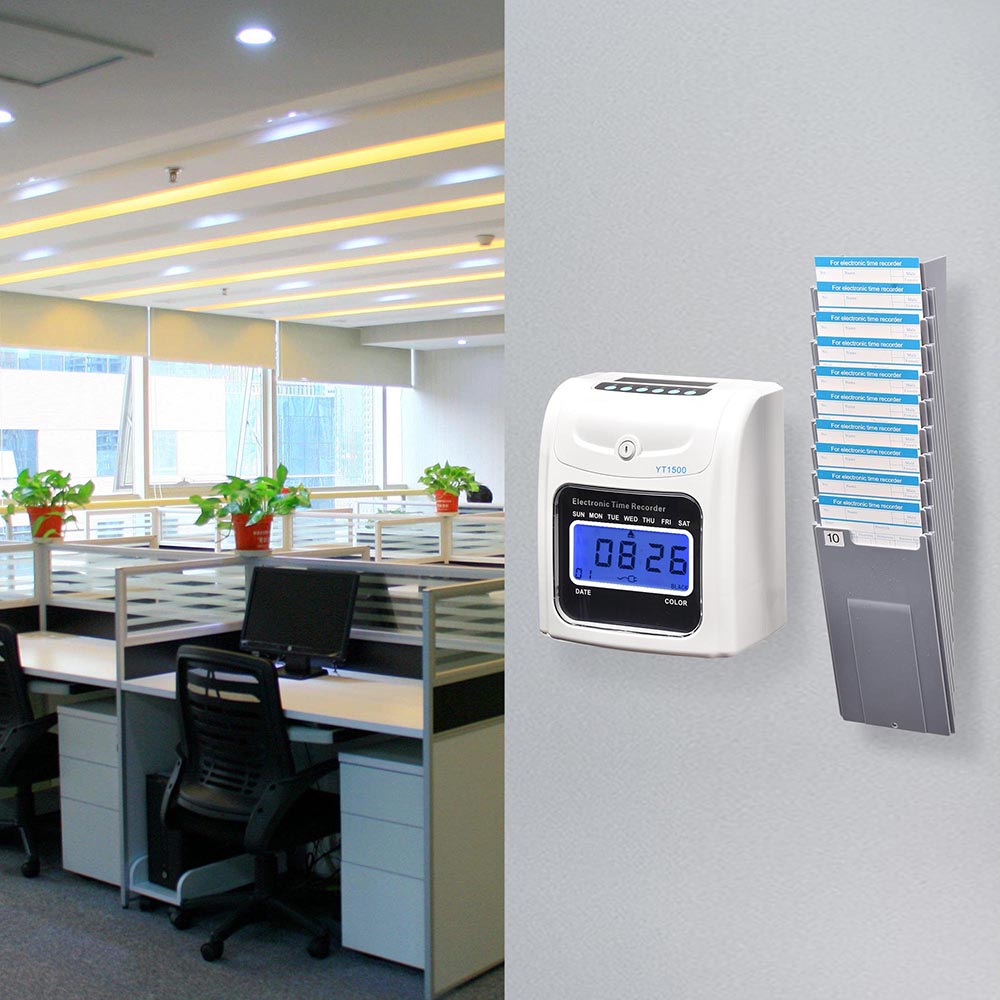 Yescom Punch Clock with Weekly Monthly Cards & Holder – yescomusa