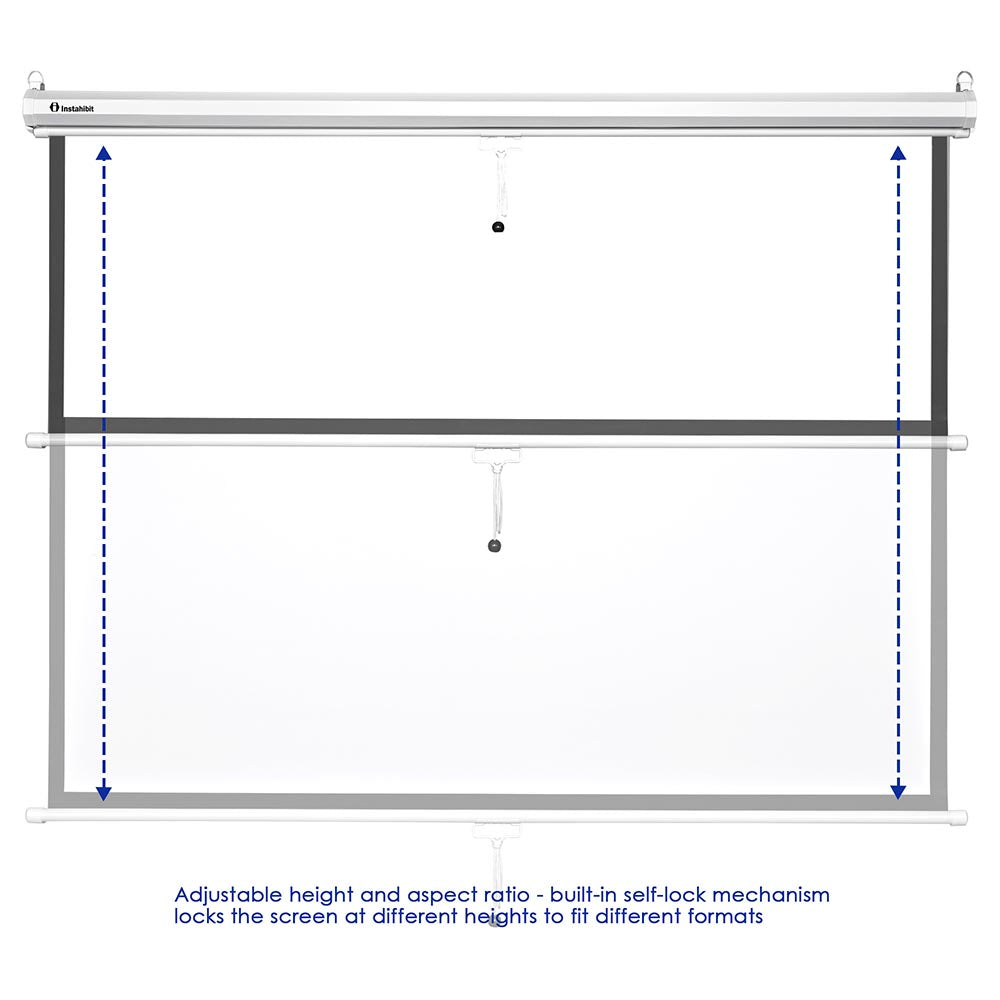 InstaHibit 4:3 Retractable Manual Projection Screen 72" Ceiling Wall ...