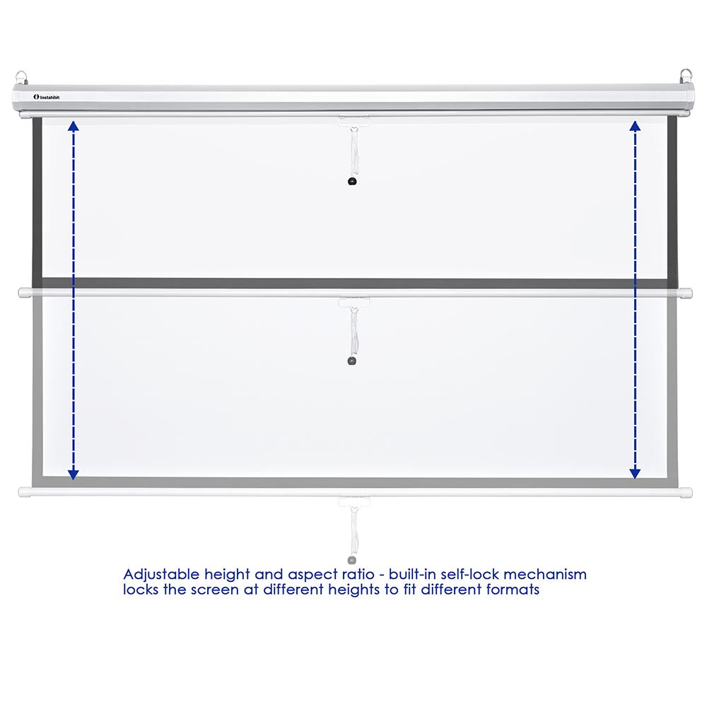 InstaHibit 16:9 Retractable Manual Projection Screen 72" Ceiling/Wall ...