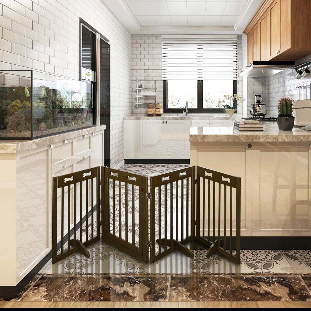 Yescom 4-Panel Folding Wood Pet Gate Crate Baby Barrier 80x24in – yescomusa