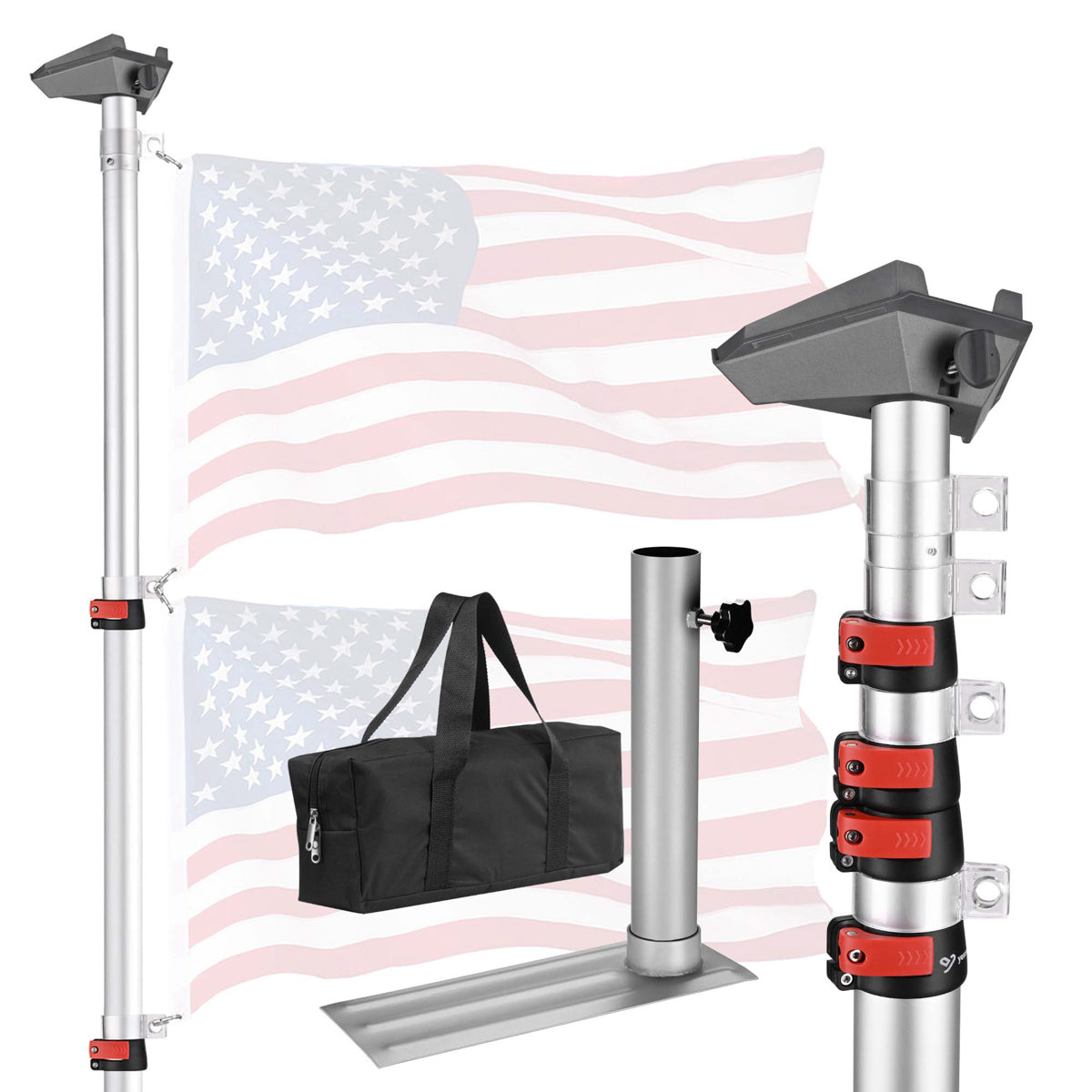 Yescom Starlink Mini Pole Mount D2.75" with Tire Mount(14'-30' Options