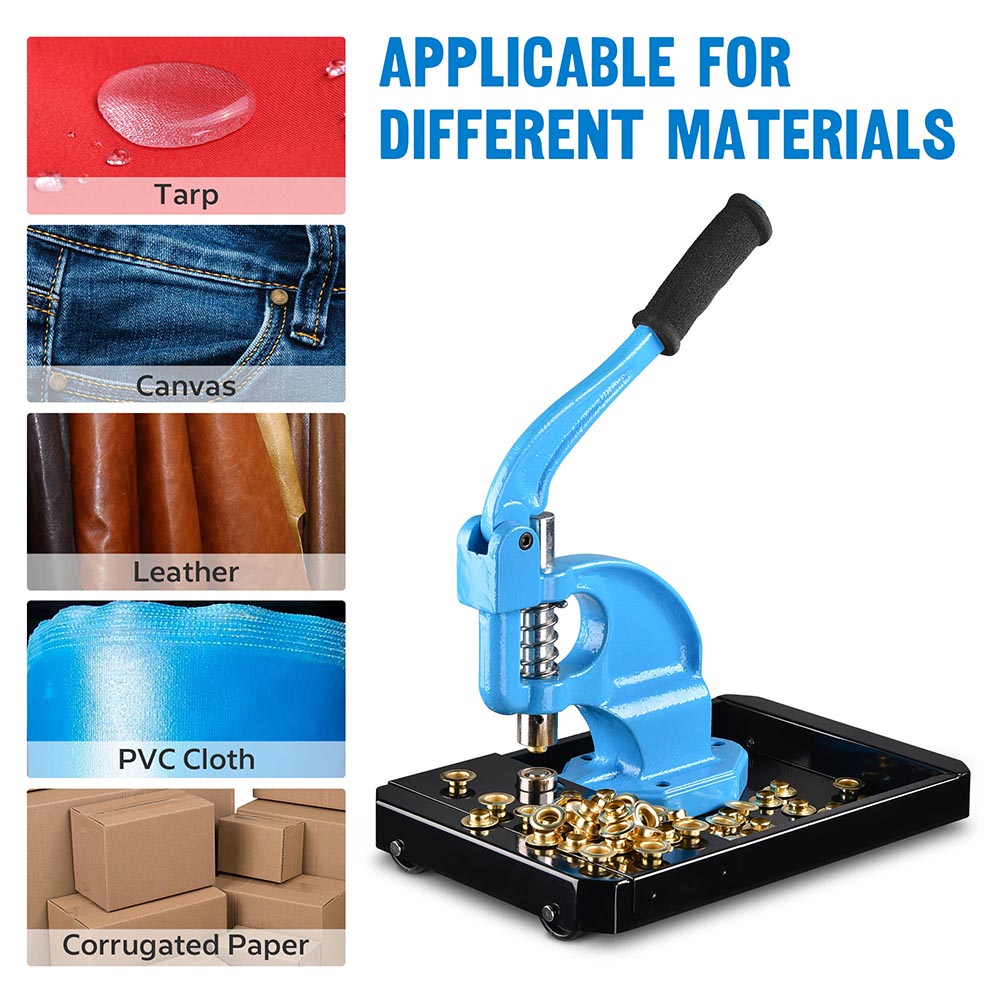 Yescom Grommet Machine with Rolling Base #0 #2 #4 900pc Grommets ...