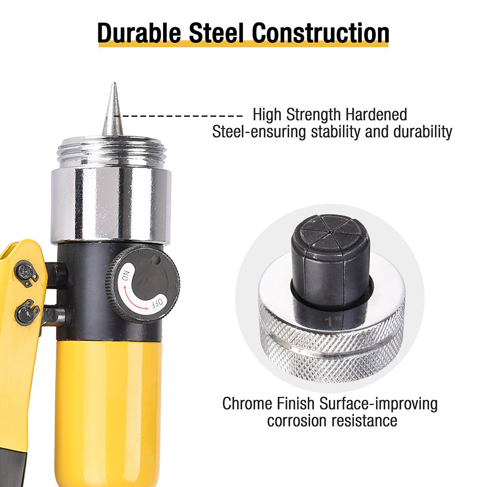Yescom Hydraulic Tube Expander Pipe Expanding Tool 7Heads(3/8 to 1 1/8