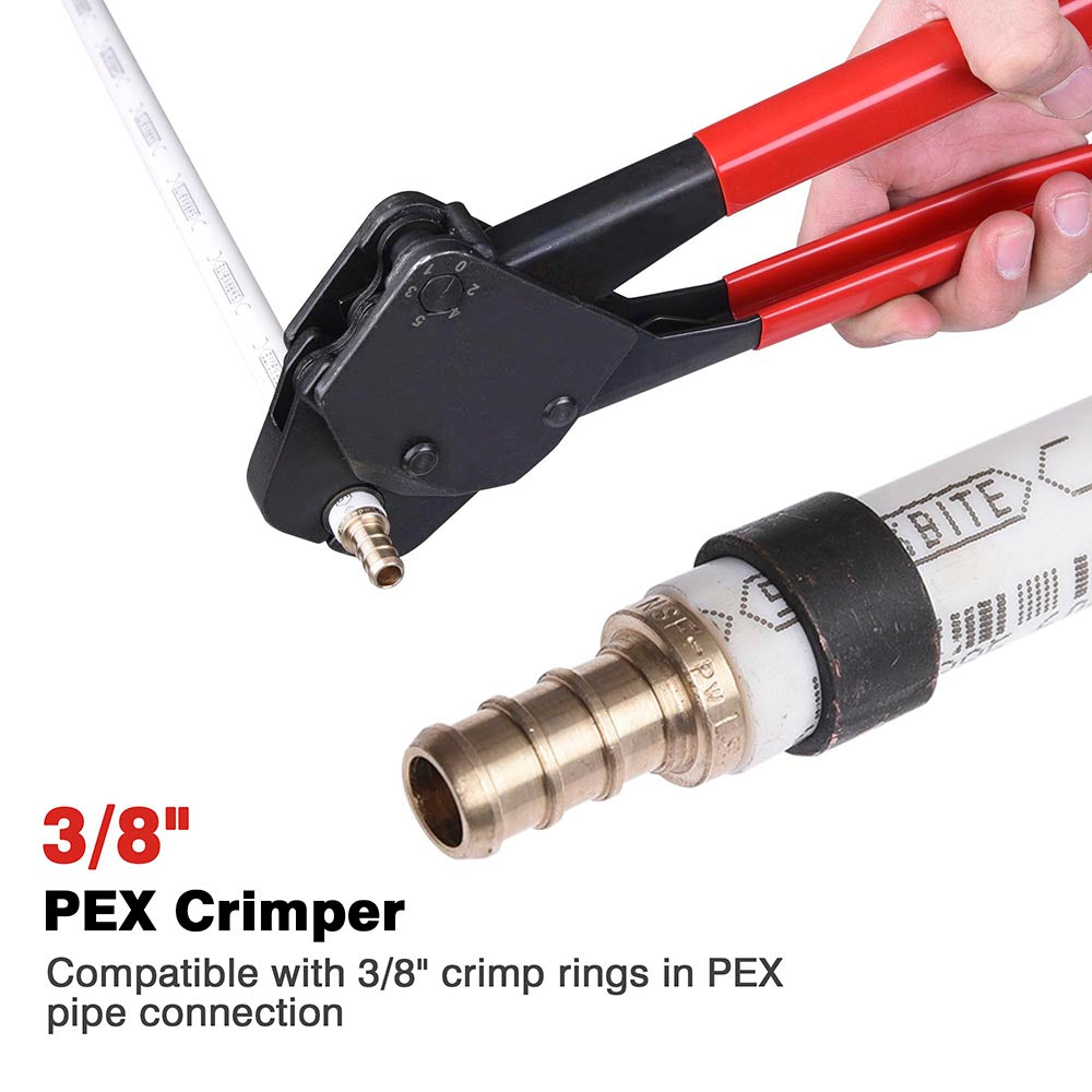 Yescom Pex Crimp Tool Ring Crimper w/ Gauge 3/8" Red – yescomusa