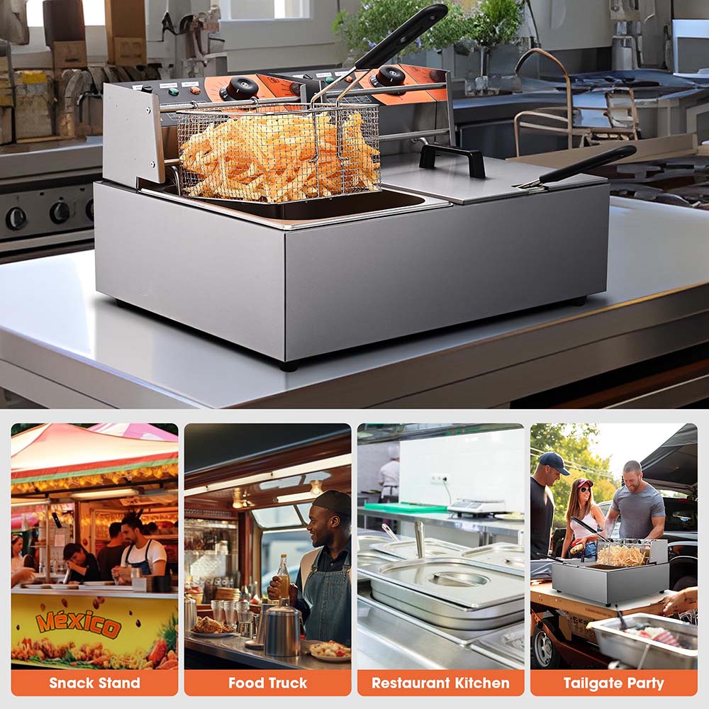 Yescom Electric Deep Fryer 24 L Comml. Countertop Dual-Tank – yescomusa