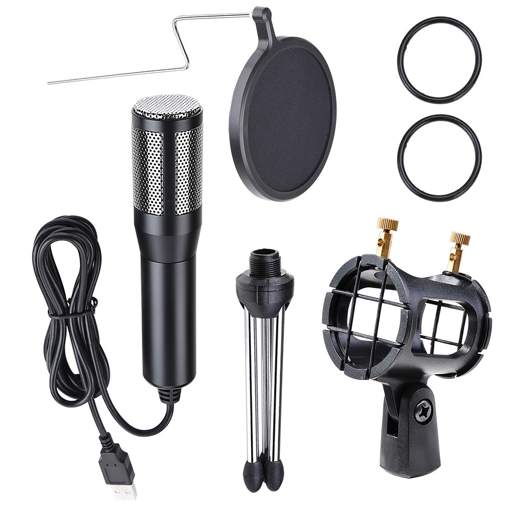 Yescom Condenser USB Microphone & Tripod Stand Kit Chatting Recording ...