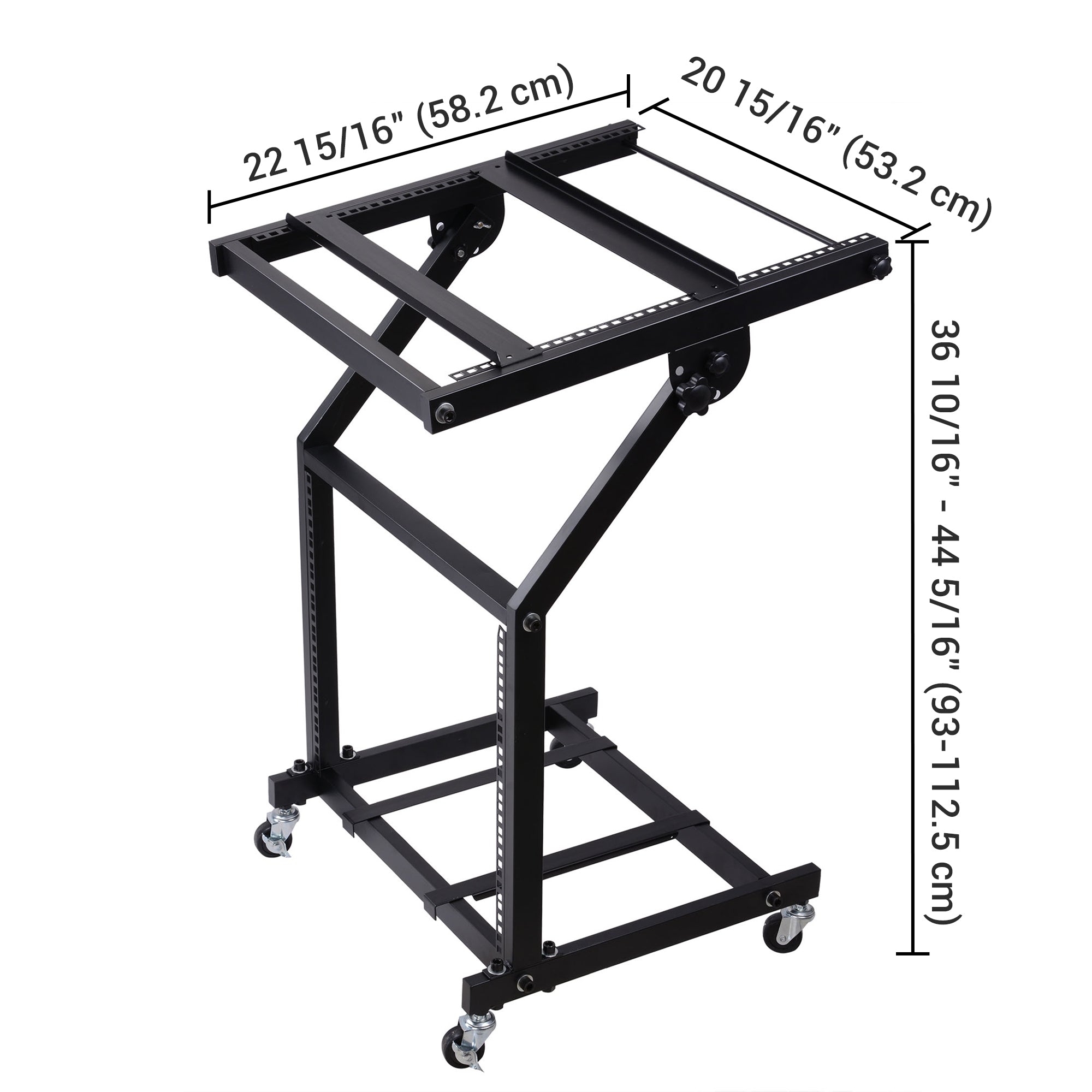 Yescom 19in 9U Stage Rolling Audio Mixer Stand Rack Cart w/ 4 Poles ...
