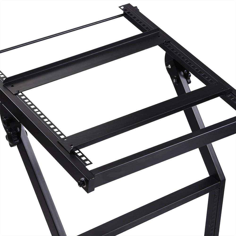 Yescom 19in 12U Stage Rolling Audio Mixer Stand Rack Cart w/ 4 Poles ...