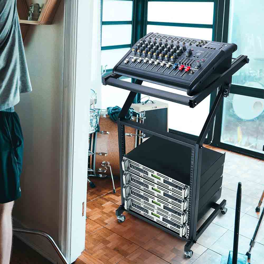 Yescom 19in 12U Space Rolling Audio Mixer Stand Cart Rack Mount – yescomusa