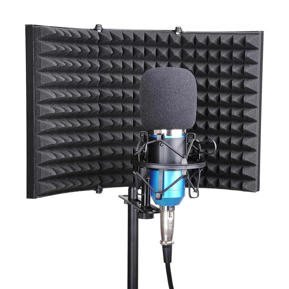 Yescom Microphone Studio Isolation Shield Sound Isolator Absorber 3-Pa ...