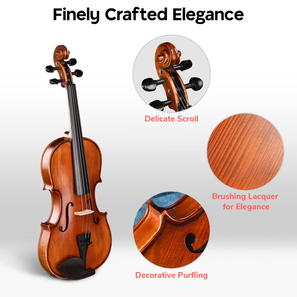 Vif- Full-Size Advanced Violin with Bow and Case