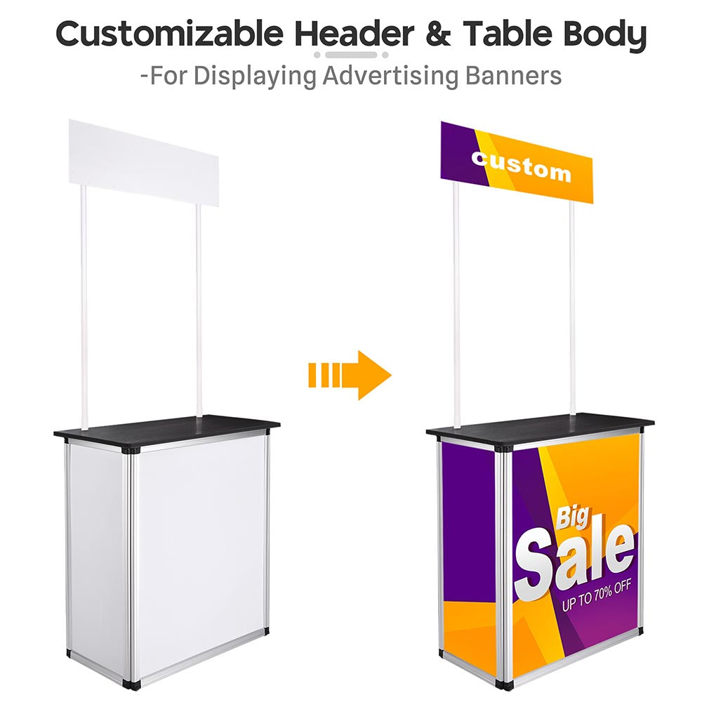 Yescom Foldable Promotional Trade Show Counter Wood Countertop Demo ...