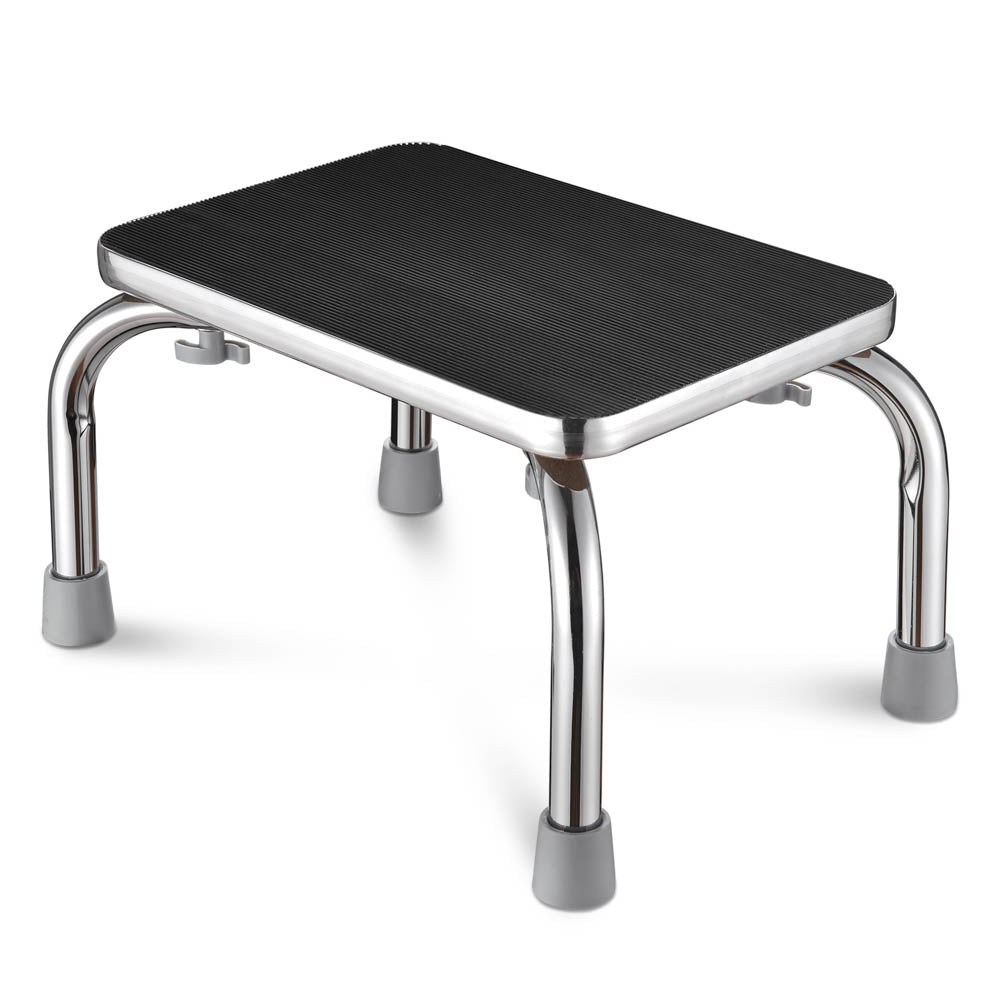 Yescom Medical Single Step Stool Footstool Chrome Steel Non-skid Rubbe ...