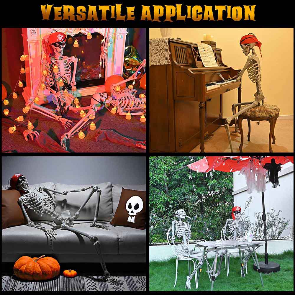 Yescom 5.4ft Life Size Posable Full Body Skeleton Prop for Halloween P ...