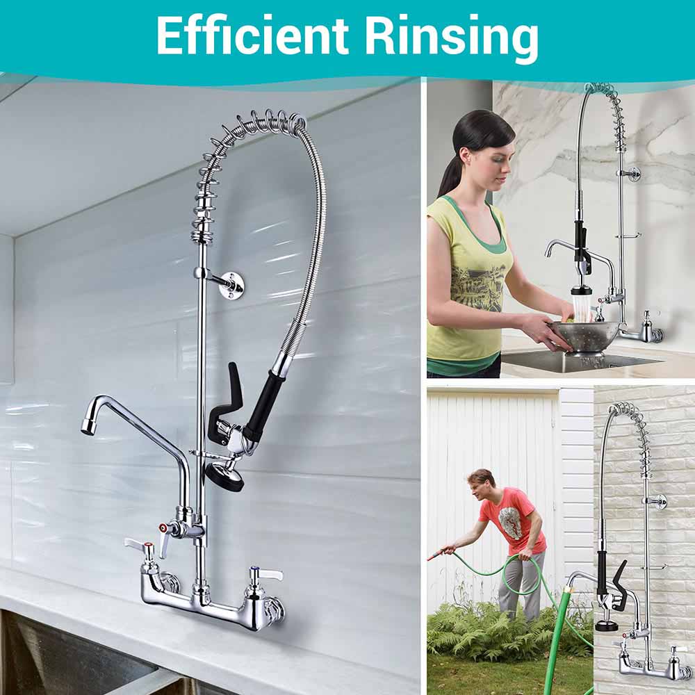 Aquaterior Comml. Pre-Rinse Kitchen Faucet Pull Down Sprayer – yescomusa