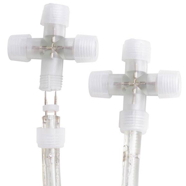 DELight LED Rope Lights X-Shape Compression Connector 1/2" 10 Pcs ...
